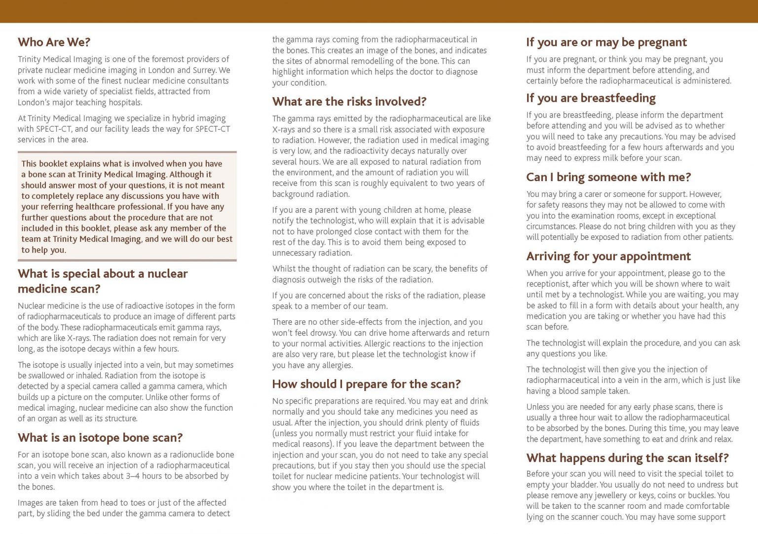 Bone scan patient information leaflet - Nuclear Medicine Blog